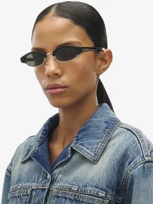 Alexander McQueen Oval-frame Sunglasses - Black/smoky