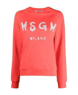 MSGM Logo Detail Hoodie - Orange