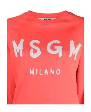 MSGM Logo Detail Hoodie - Orange