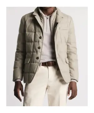 FAY Quilted Zip-closure Coat With Flap Pockets - Light Brown