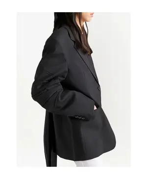 Prada Single-breasted Coat With Bow Detail