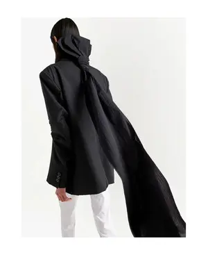 Prada Single-breasted Coat With Bow Detail