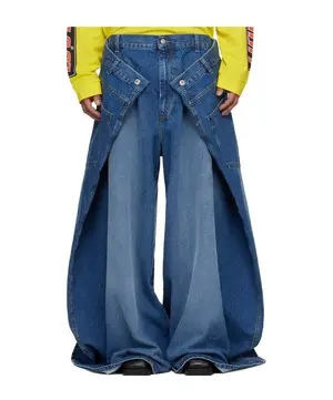 LU'U DAN Maxi Belt Loop Jeans - Blue