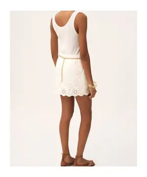 Chloé Embroidered Scalloped Mini Skirt