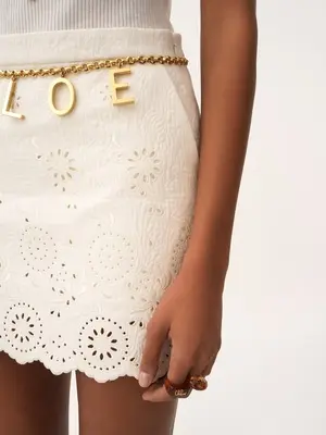 Chloé Embroidered Scalloped Mini Skirt