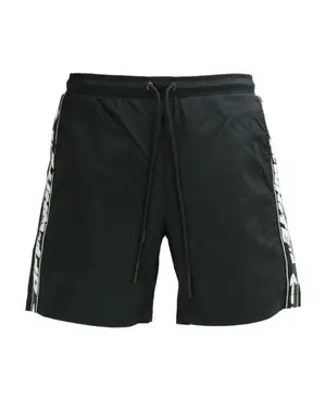 Off-White Logo Tape Swim Shorts - Black