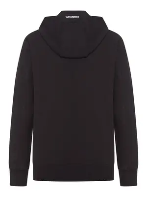 C.P. COMPANY Logo-print Drawstring Hoodie - Black
