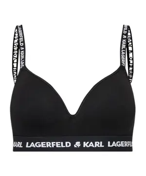 Karl Lagerfeld Logo Padded Bra - Black
