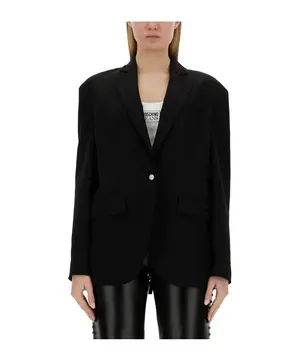 Moschino Single-breasted Blazer With Notch Lapel - Black