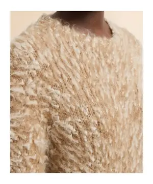 Marni Bouclé Alpaca Blend Crewneck Jumper With Mohair And Virgin Wool - Caramel