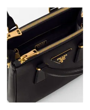 Prada Galleria Mini Saffiano Leather Bag - Black