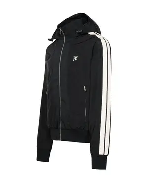 Palm Angels Logo Embroidered Hooded Zip-up Jacket