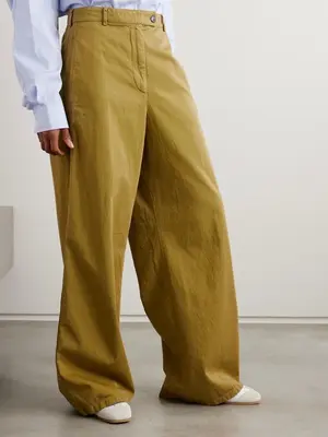 Dries Van Noten Wide-leg Trousers With Belt Loops - Mustard Yellow