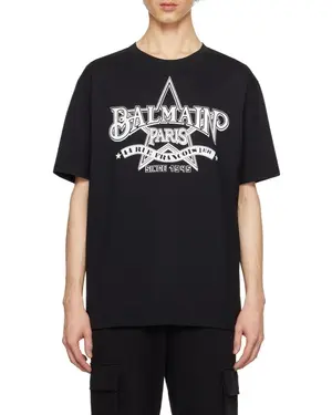 Balmain Star Printed Crewneck T-shirt - Black