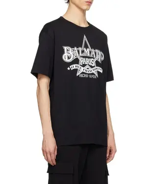 Balmain Star Printed Crewneck T-shirt - Black