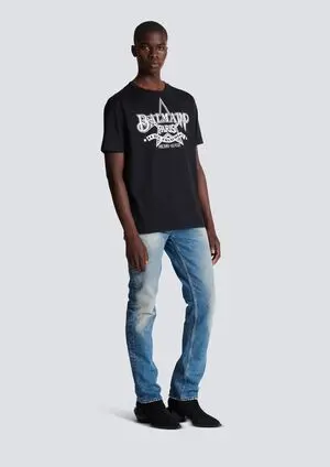 Balmain Star Printed Crewneck T-shirt - Black