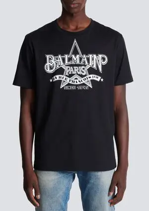 Balmain Star Printed Crewneck T-shirt - Black