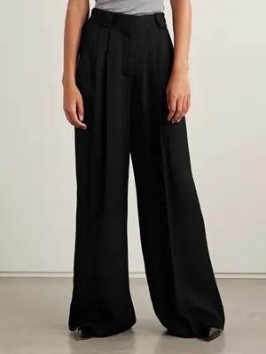 BLAZÉ MILANO Pleated Crepe Straight-leg Pants