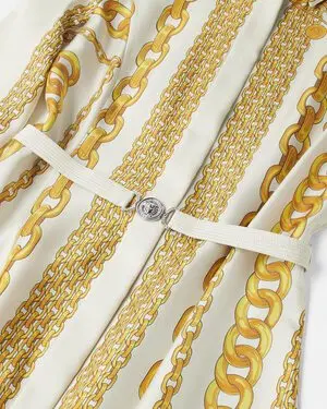 Versace Chain-printed Belted Mini Dress