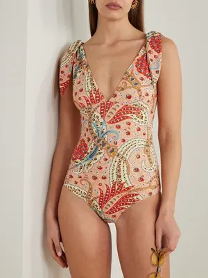 Etro Paisley Print One Piece Swimsuit