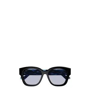 Gucci Low Nose Bridge Round Frame Sunglasses - Black