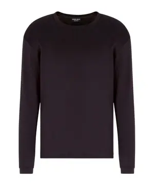 Giorgio Armani Long-sleeved Crewneck Pullover - Brown