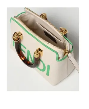 Fendi Logo Canvas Shoulder Bag