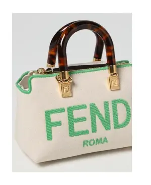 Fendi Logo Canvas Shoulder Bag