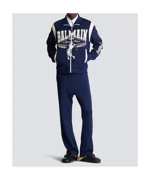 Balmain Logo Printed Straight-leg Sweatpants - Blue