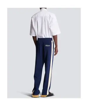 Balmain Logo Printed Straight-leg Sweatpants - Blue
