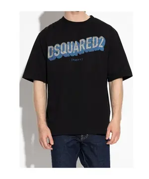 Dsquared2 Logo Printed Crewneck T-shirt - Black