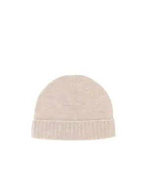 Le Kasha Ribbed-knit Beanie With Turn-up Brim - Lightbeige