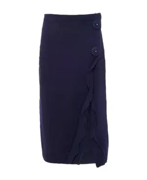 Prada Rib-knit Skirt With Button Detailing