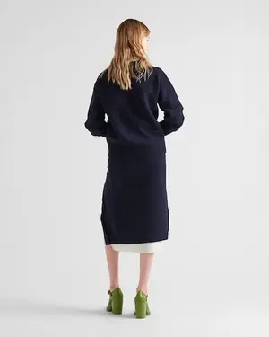 Prada Rib-knit Skirt With Button Detailing