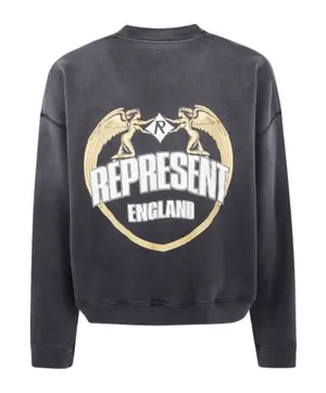 REPRESENT Angel Border Crewneck Sweatshirt - Black