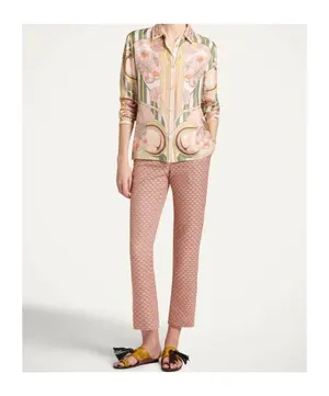 La DoubleJ 24/7 Trousers Jacquard Bella - Pink