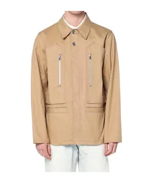 NAMACHEKO Overshirt With Zip And Welt Pockets - Beige