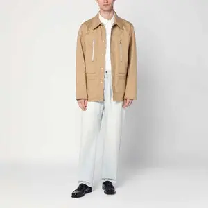 NAMACHEKO Overshirt With Zip And Welt Pockets - Beige
