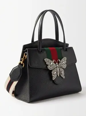Gucci Totem Series Medium Handbag With Crystal Butterfly Embellishment