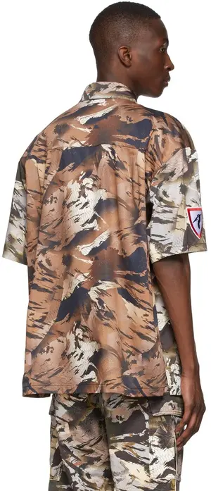 Heron Preston Logo Patch Camouflage Printed Shirt - Gray