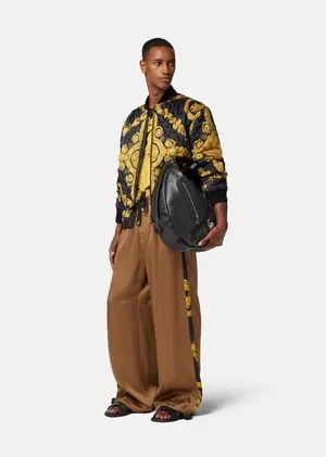 Versace Baroque-print Quilted Bomber Jacket