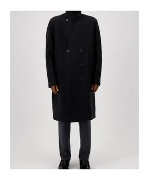 Harris Wharf London Double-breasted Wool Coat - Black
