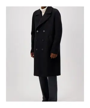 Harris Wharf London Double-breasted Wool Coat - Black