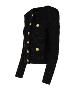 Balmain Textured Buttoned Tweed Jacket