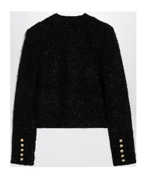 Balmain Textured Buttoned Tweed Jacket