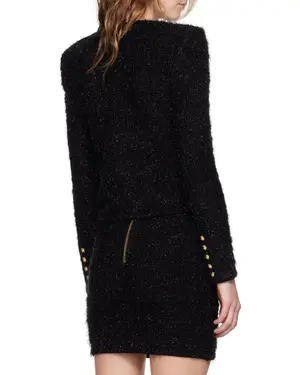 Balmain Textured Buttoned Tweed Jacket