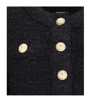 Balmain Textured Buttoned Tweed Jacket