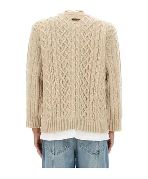 Moschino Long Sleeve Crew Neck Sweater - Ivory