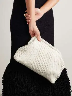 Gabriela Hearst Agon Cable-knit Cashmere Clutch