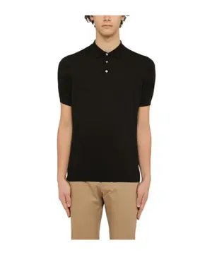 DRUMOHR Classic Knit Polo Shirt - Black